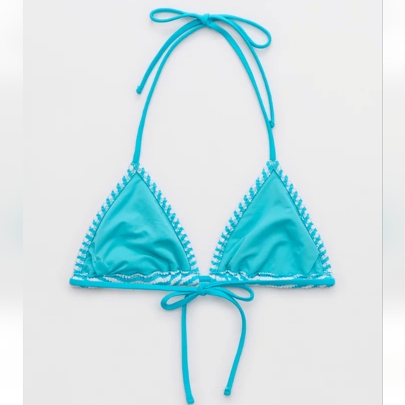 aerie | Swim | Nwt Aerie Crinkle Stripe String Triangle Bikini Top ...